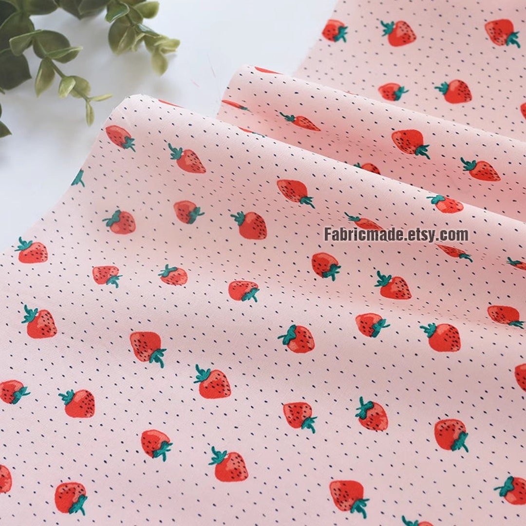 Red Strawberry Cotton Tiny Dots Cotton Fabric- 1/2 Yard - Etsy
