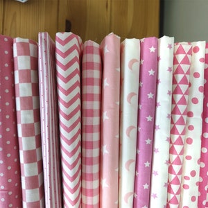 Pink Bundle Fabric Light Pink Fabric Pink Cotton Fabric Pink Dots ...