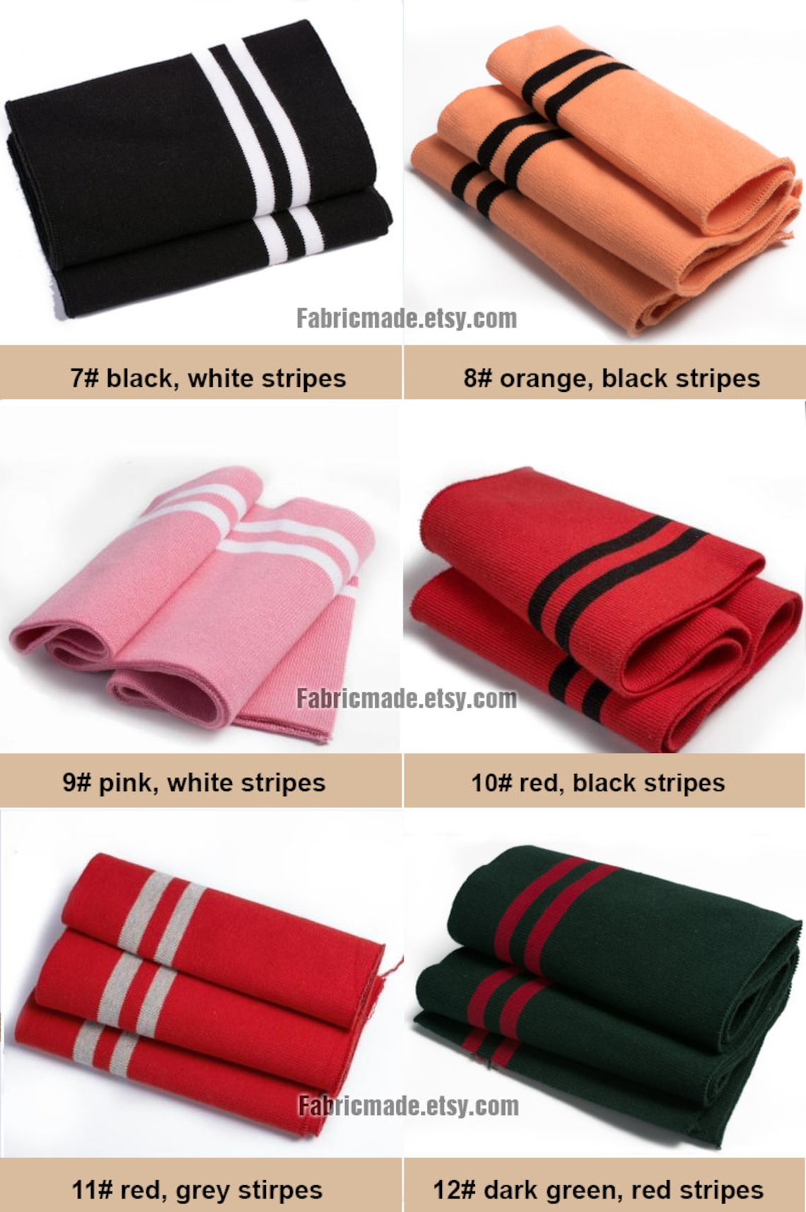 1X1 33 Colors Stripes Ribbing- 15cm X 80cm Ribbing and Binding Knit ...