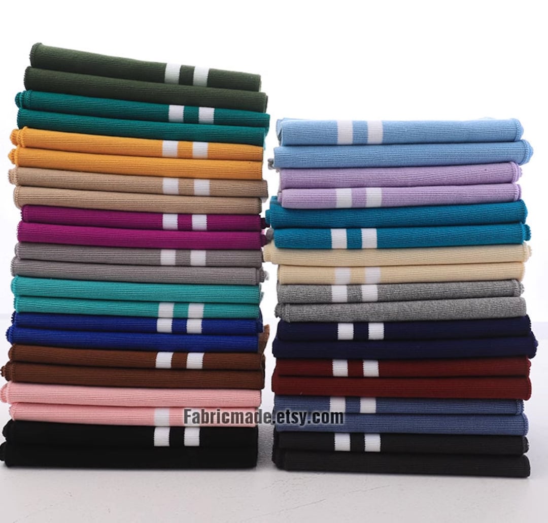 1X1 48 Colors Solid Stripes Ribbing- 17cm X 90cm Ribbing and Binding ...