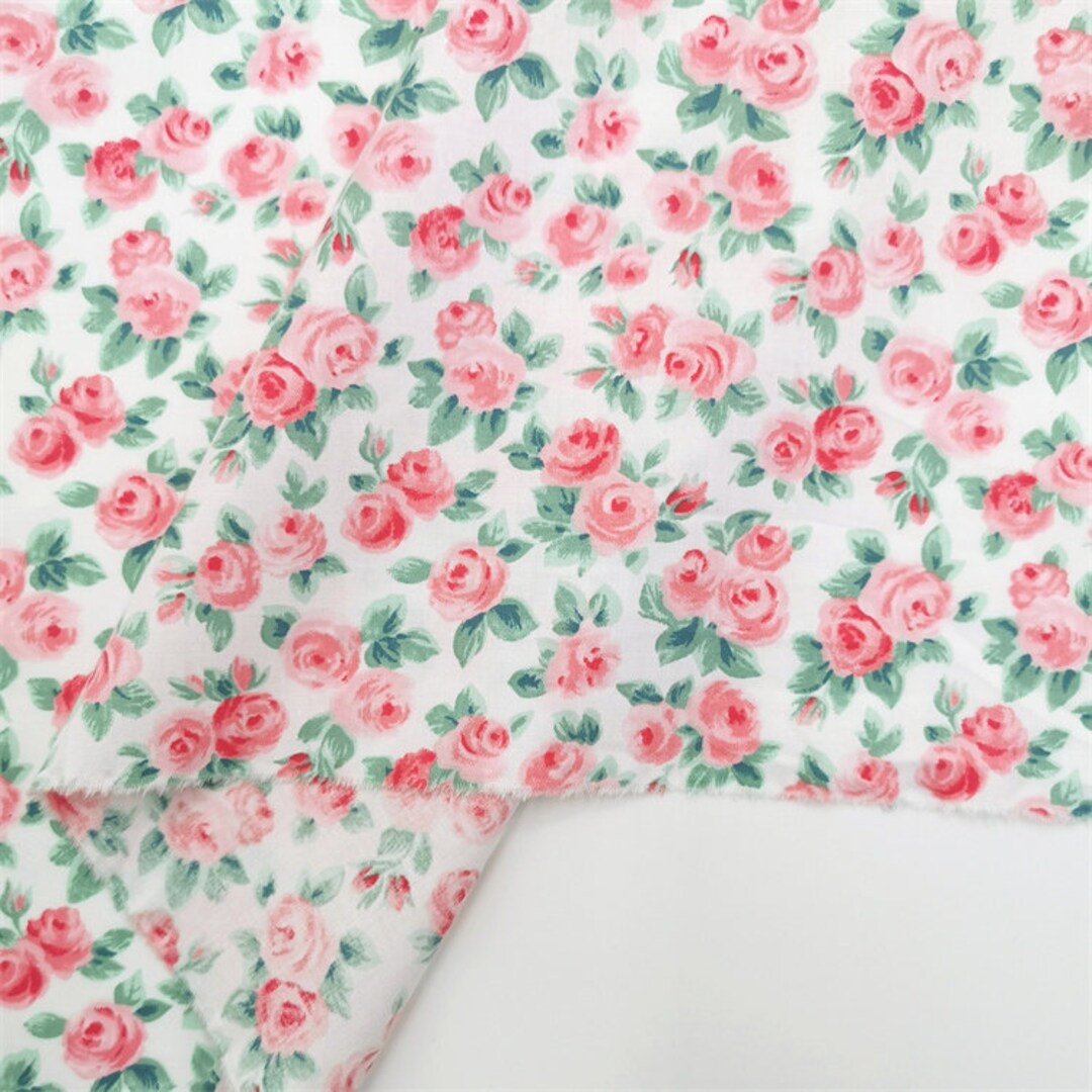 Rose Cotton Fabric/ Little Roses Floral Cotton Fabric- 1/2 Yard - Etsy