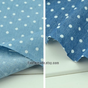 Pre Washed Denim Cotton Fabric – Light Weight Blue Stars/dots - Etsy
