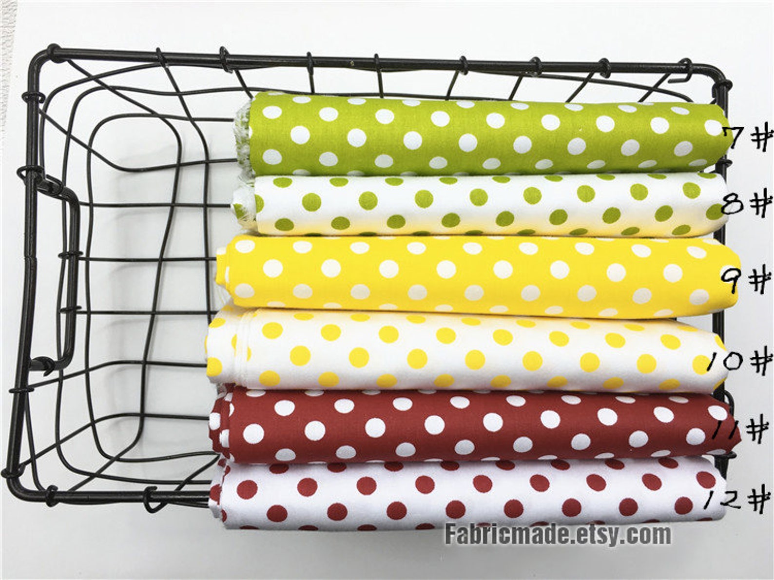 26 Colors Polka Dots Cotton Fabric Green Blue Pink Black Grey Gray ...
