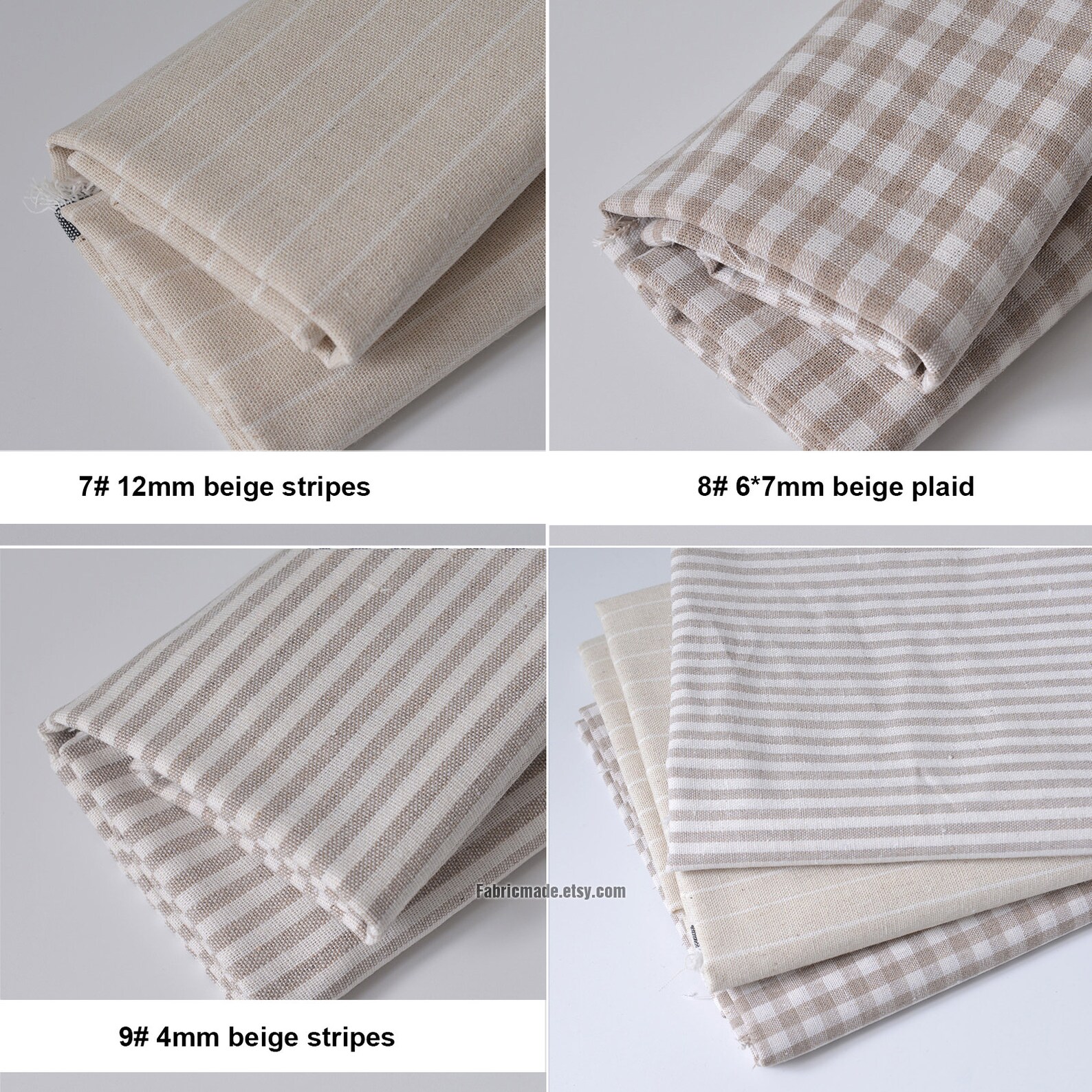 Sale- Cotton Linen/ Stripe Fabric/ Linen/ Plaid Linen/ Linen Fabric- 1/ ...
