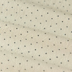 Tiny Polka Dots Linen Cotton Fabric off White Ivory Fabric With Black ...