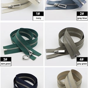 20"-31" Silver Teeth Zippers Metal Zippers for Jackets & Chaps #5 BRASS ...