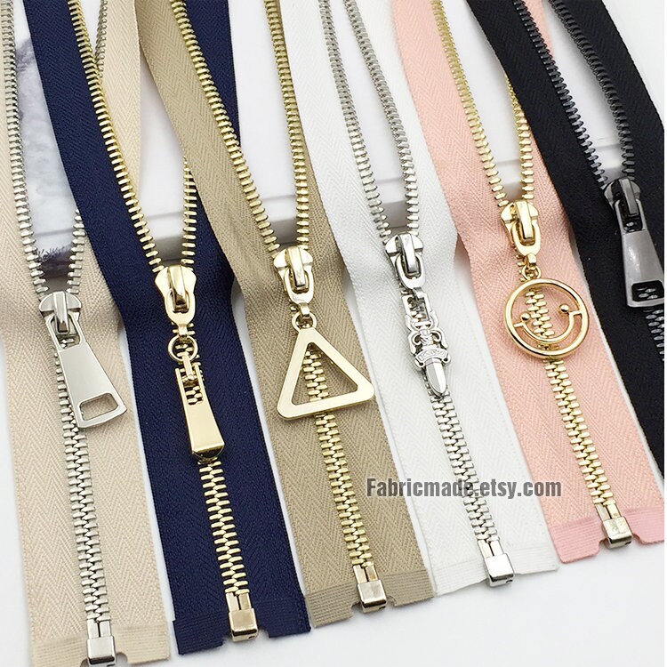 Luxury Gold Silver Teeth Zippers One Way Metal Zippers for - Etsy