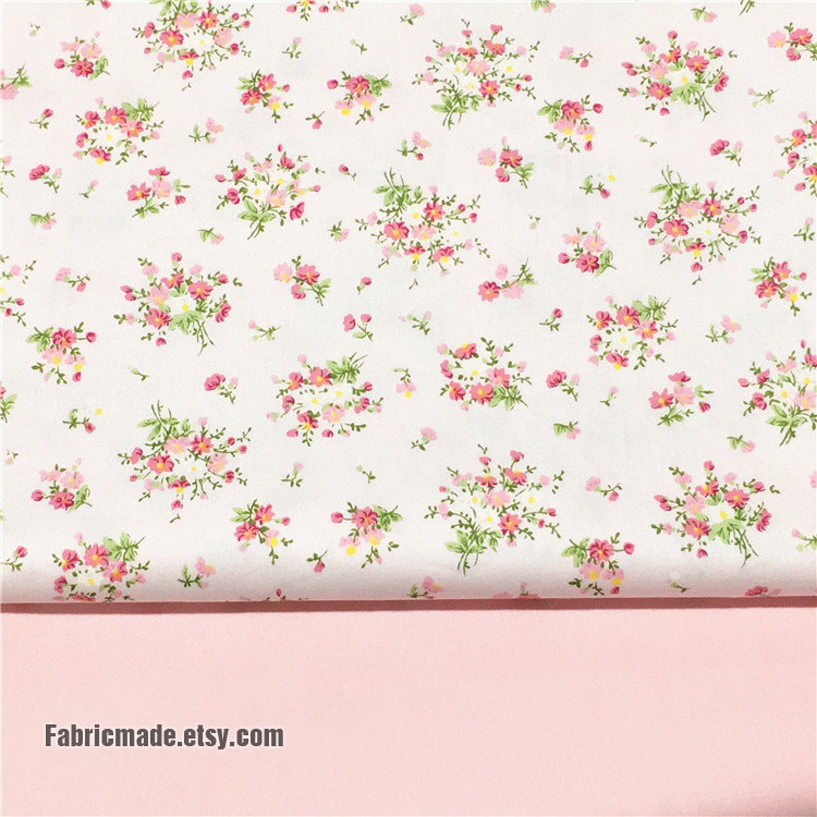 Baby Pink Tiny Flower Cotton Fabric Pastel Pink for Girls - Etsy