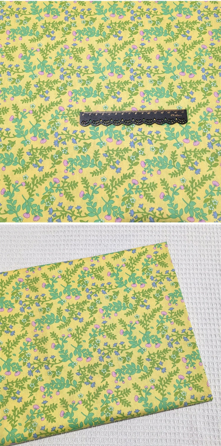 Yellow Flower Cotton Fabric Yellow Cotton Collection 1/2 - Etsy
