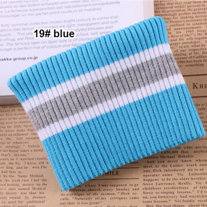 A Pair Folded Knit Cuff Fabric Stripes Ribbing Fabric Cotton - Etsy