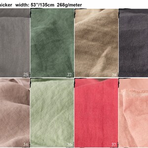 49 Colors 100% Linen Fabric Solid Softened Stonewashed Linen 140cm 55 ...