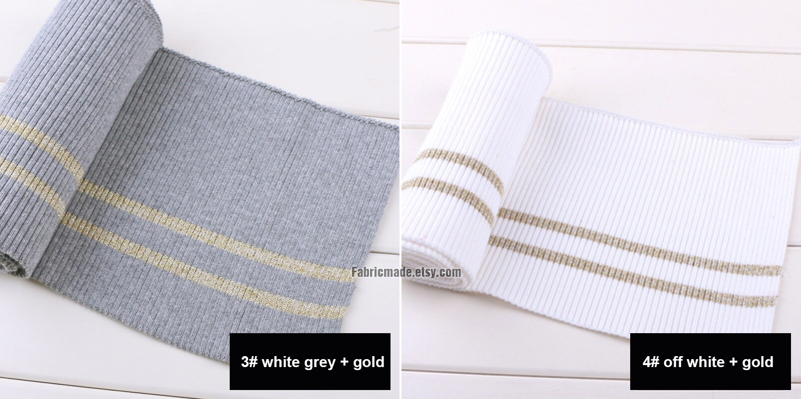 Heavy Gold Stripes Ribbing 15cm X 120cm Ribbing and Binding | Etsy