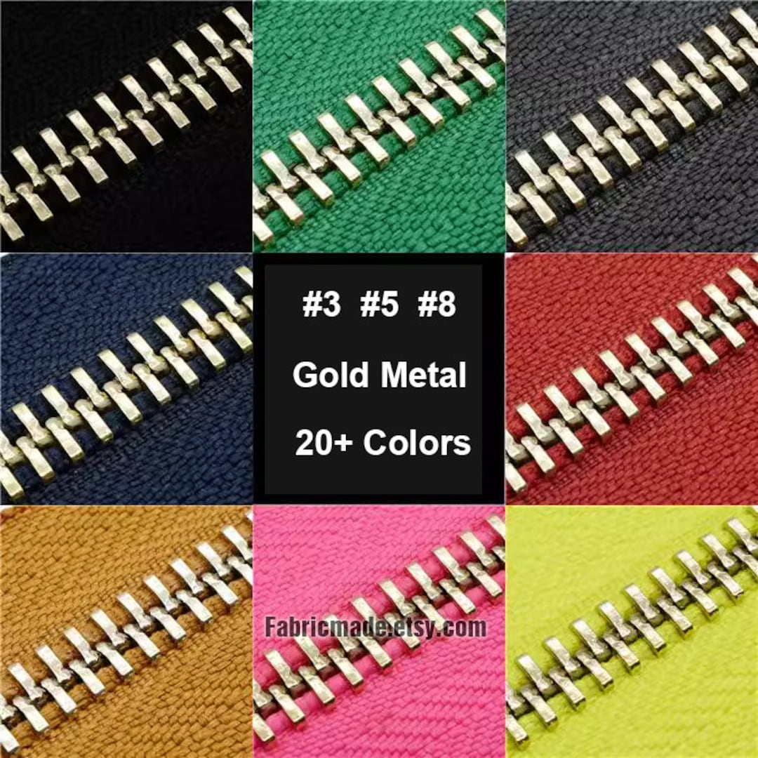 Light Gold Metal Zipper Tape – DIY Sewing, Purse Making (by the Yard ...