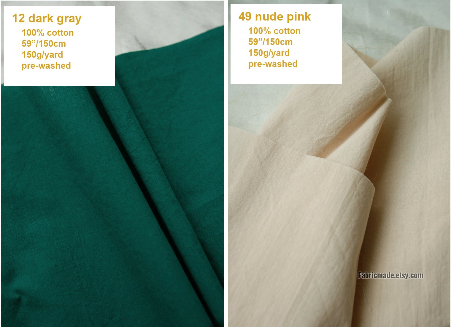 Pre-washed Morandi Colors Cotton Fabric 1/2 Yard | Etsy