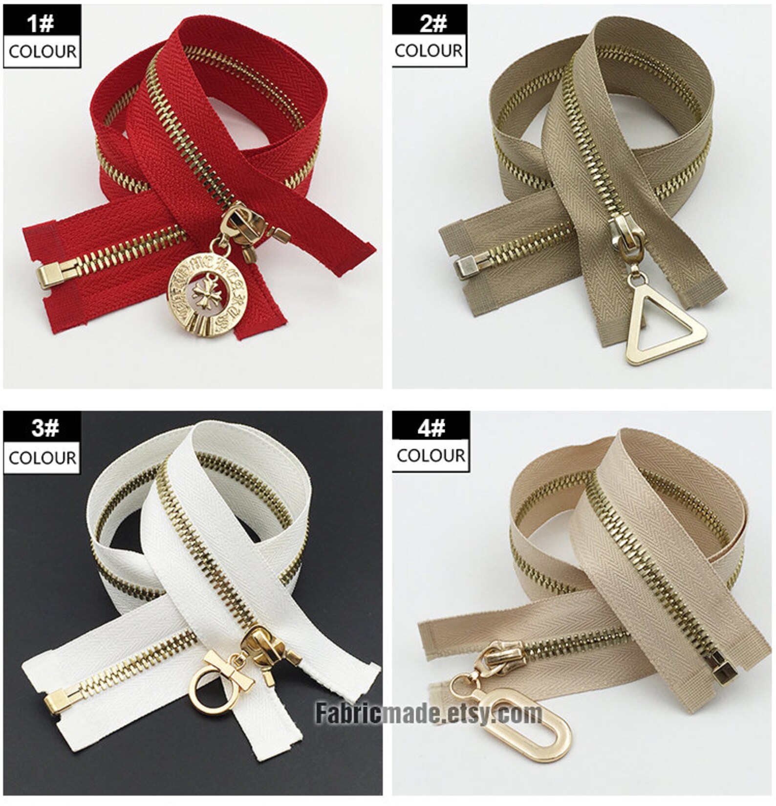 Luxury Gold Silver Teeth Zippers One Way Metal Zippers for - Etsy