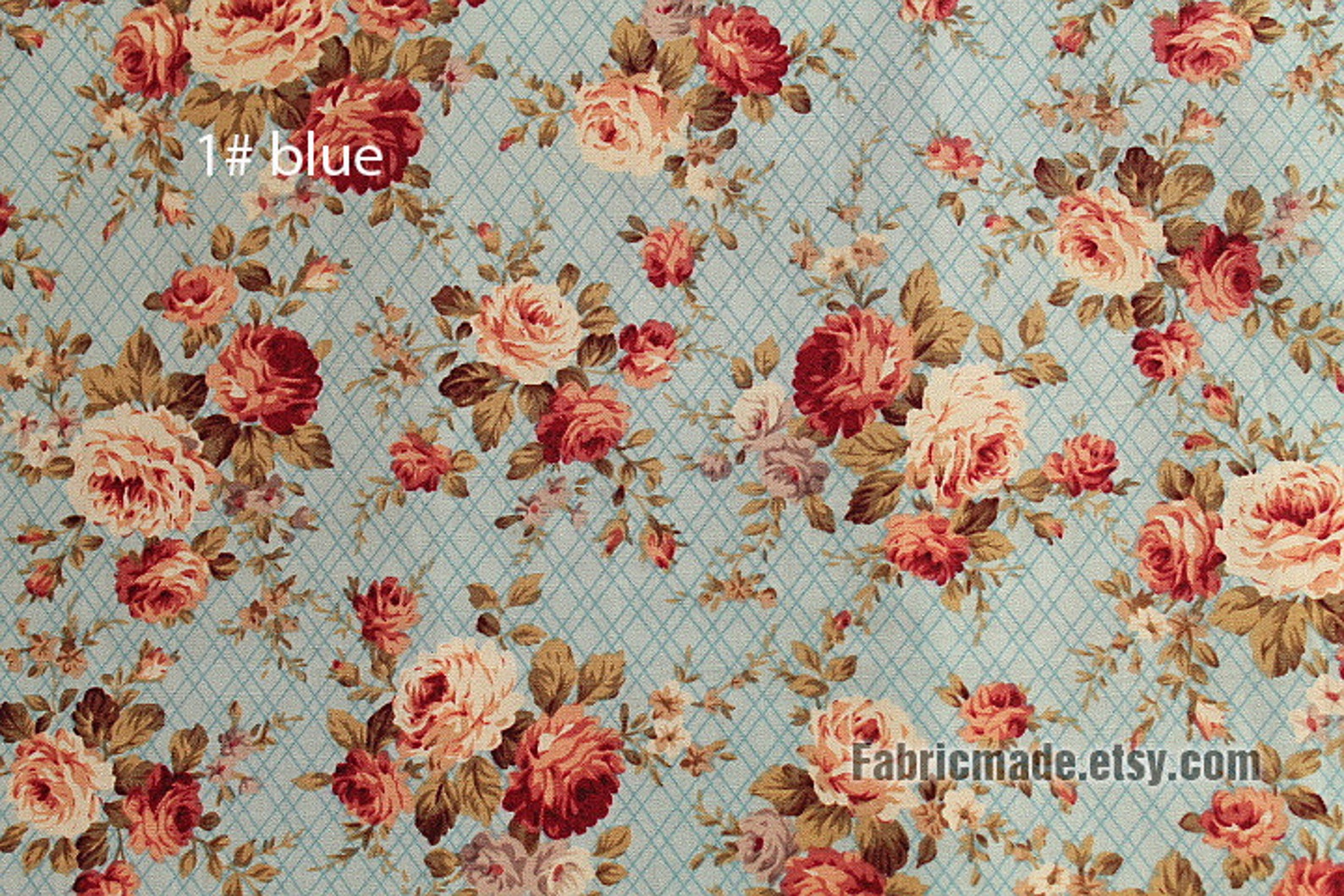 Flower Fabric Cotton Fabric Shabby Chic Flower Cotton Etsy