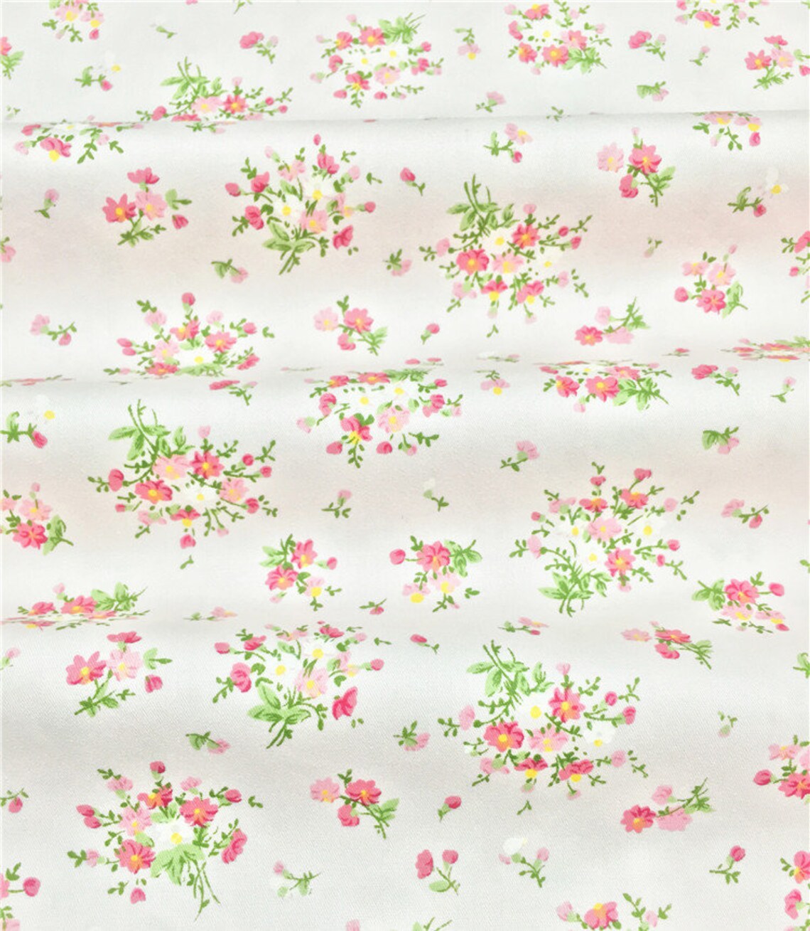 Baby Pink Tiny Flower Cotton Fabric Pastel Pink for Girls Summer Dress ...