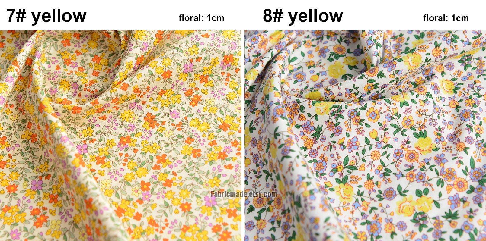 10 Styles Tiny Floral Cotton Fabric Shabby Flower Fruit Cotton Fabric ...