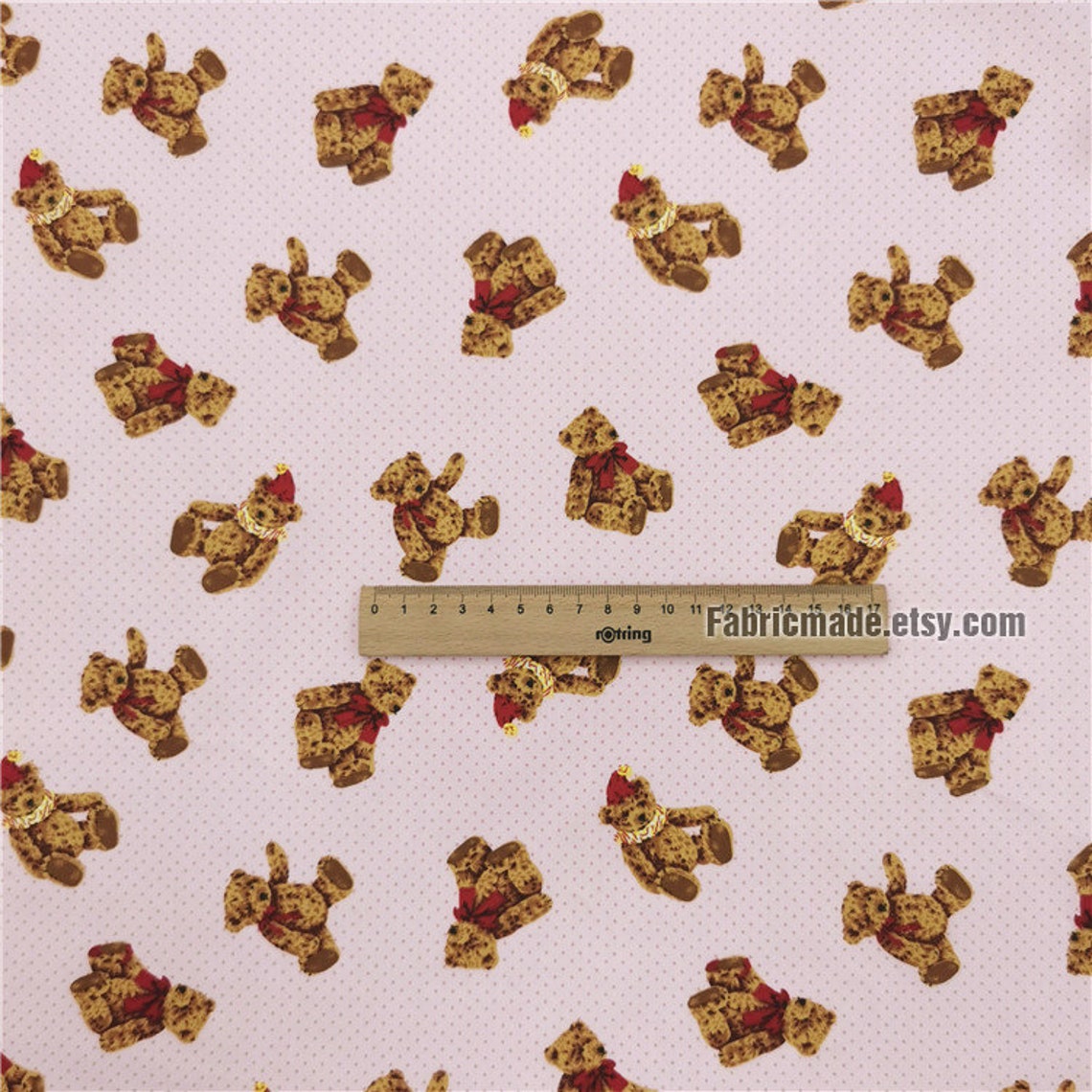 100% Cotton Fabric CUTE Teddy Bear Cotton Fabric For Kids | Etsy