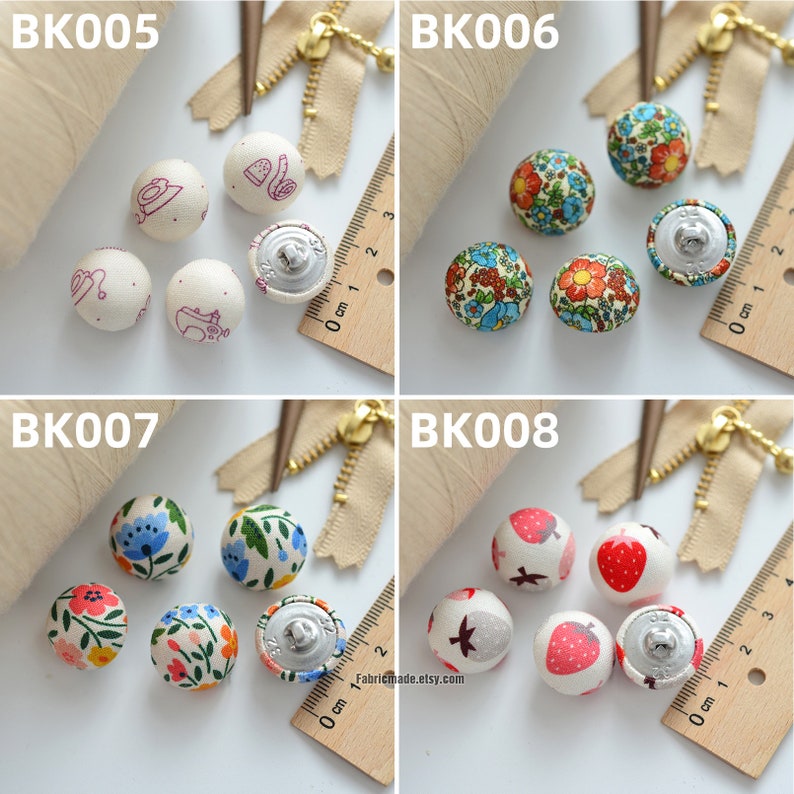 Handmade Floral Fabric Buttons Set of 10 Cloth Buttons 20mm - Etsy