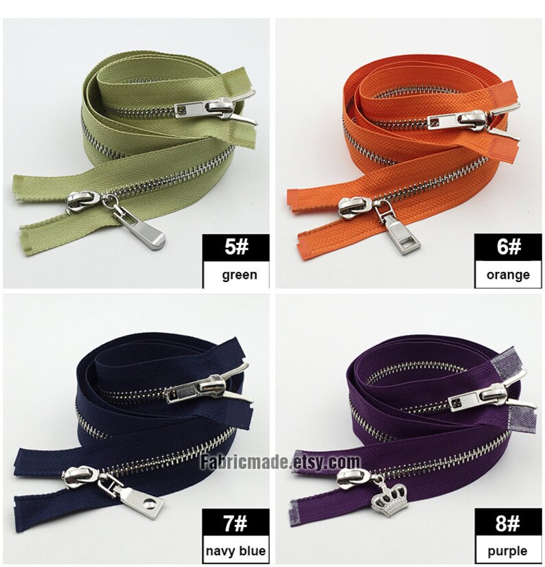 Silver Teeth Metal Zipper, Two-way Brass Separating Zipper, #5 Y-teeth ...