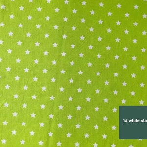 Stars Cotton Fabric Green Blue Pink Yellow Stars 100% Cotton 1/2 Yard ...