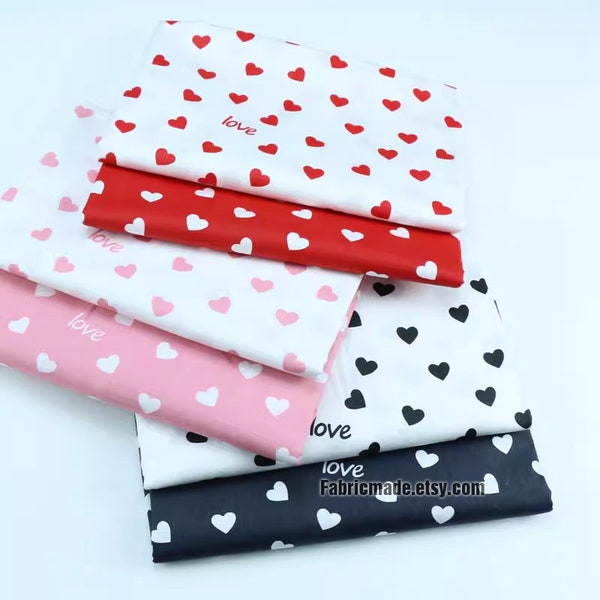 Hearts Fabric - Etsy