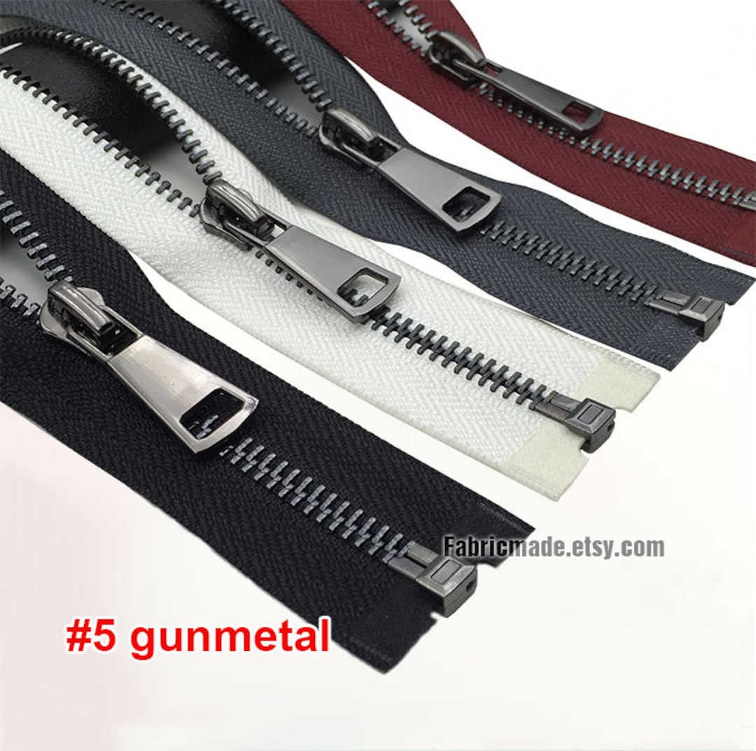 Gunmetal Teeth Zippers, White Black Purplish Redpmetal Zippers for ...