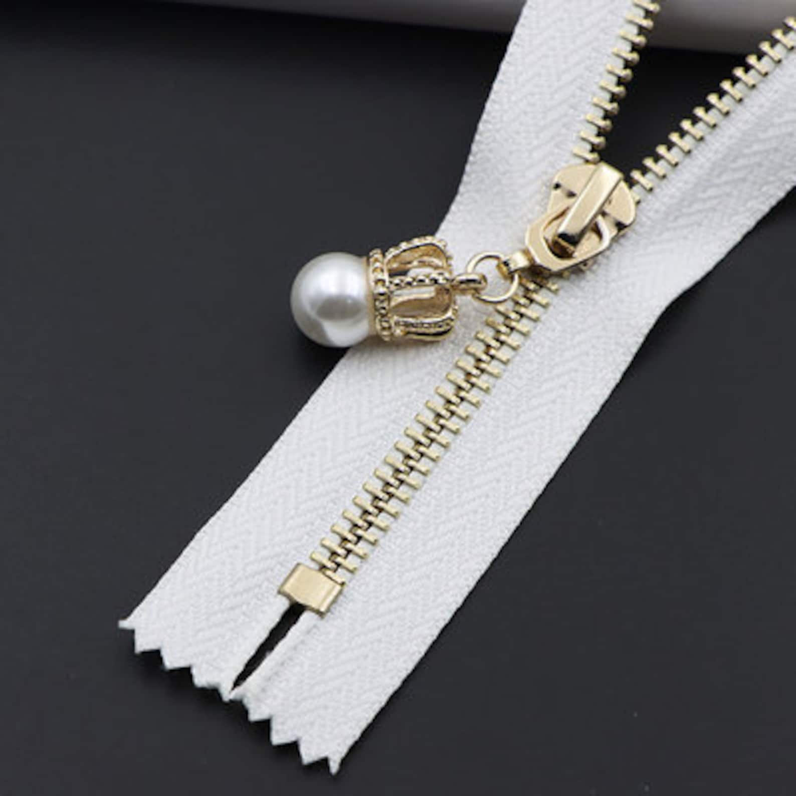 Black White Gold Teeth Zippers Metal Zippers 5 BRASS - Etsy