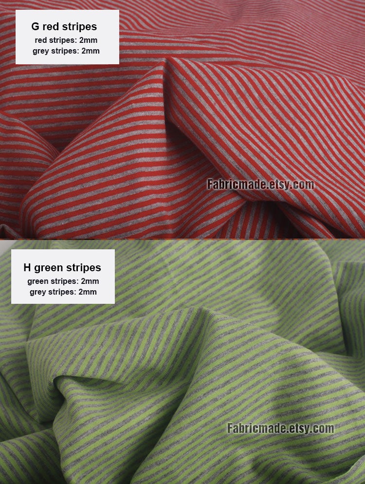 2 Mm Stripe Cotton Knit Stripe Jersey Knit Stretchy Knit | Etsy