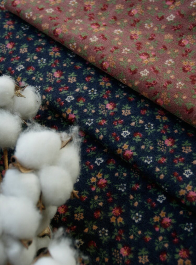 Brushed Cotton Fabric Vintage Floral Cotton for Autumn Winter - Etsy
