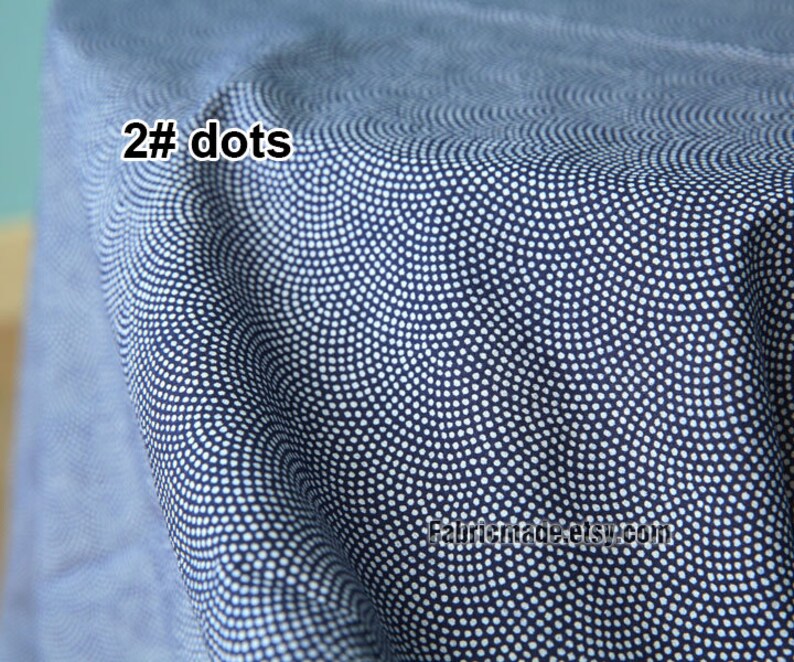 Vintage Navy Blue Cotton Fabric Fabric Navy Fabric With Wave | Etsy