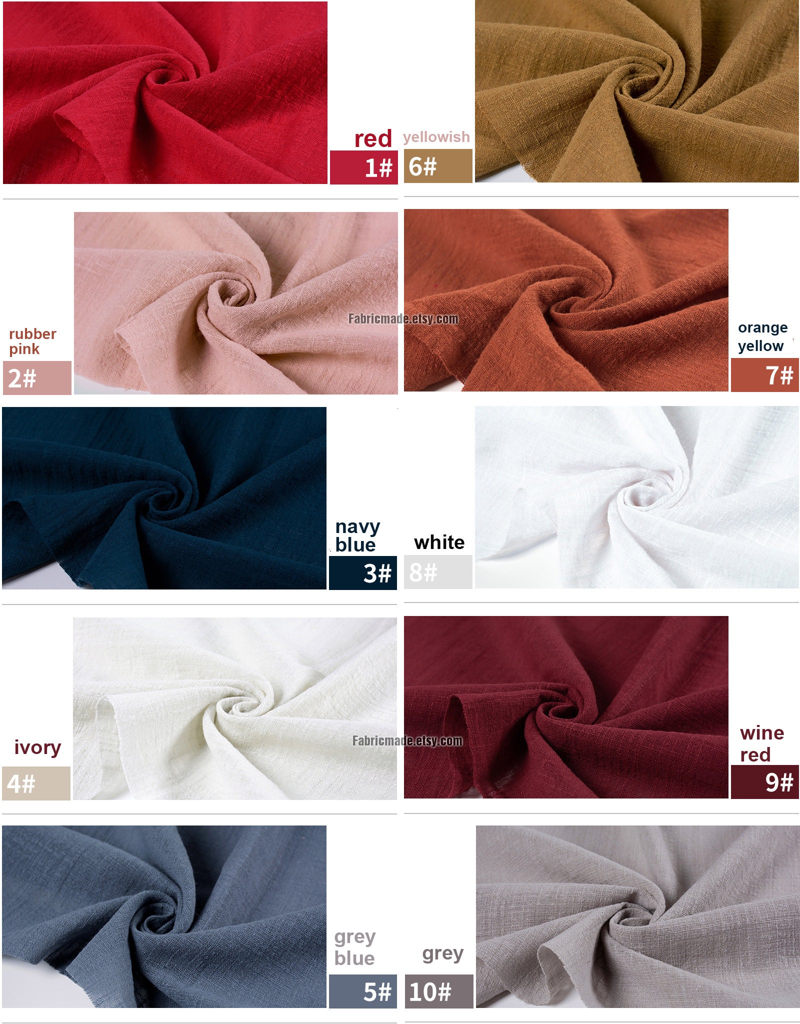 32 Colors Linen Fabric Light Weight Summer Linen Cotton - Etsy