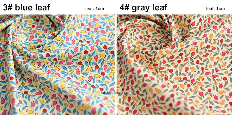 10 Styles Tiny Floral Cotton Fabric Shabby Flower Fruit Cotton Fabric ...