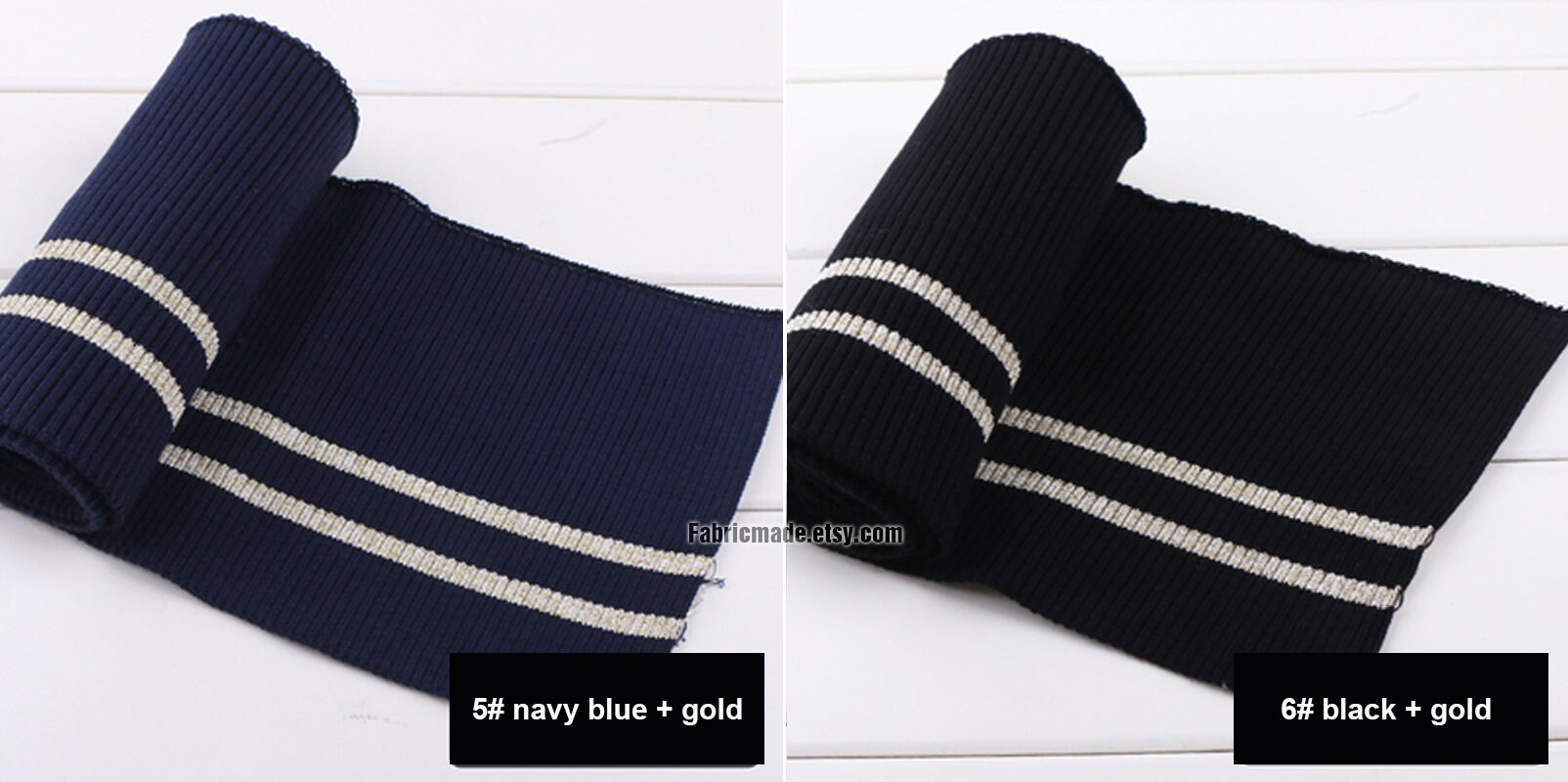 Heavy Gold Stripes Ribbing 15cm X 120cm Ribbing and Binding | Etsy