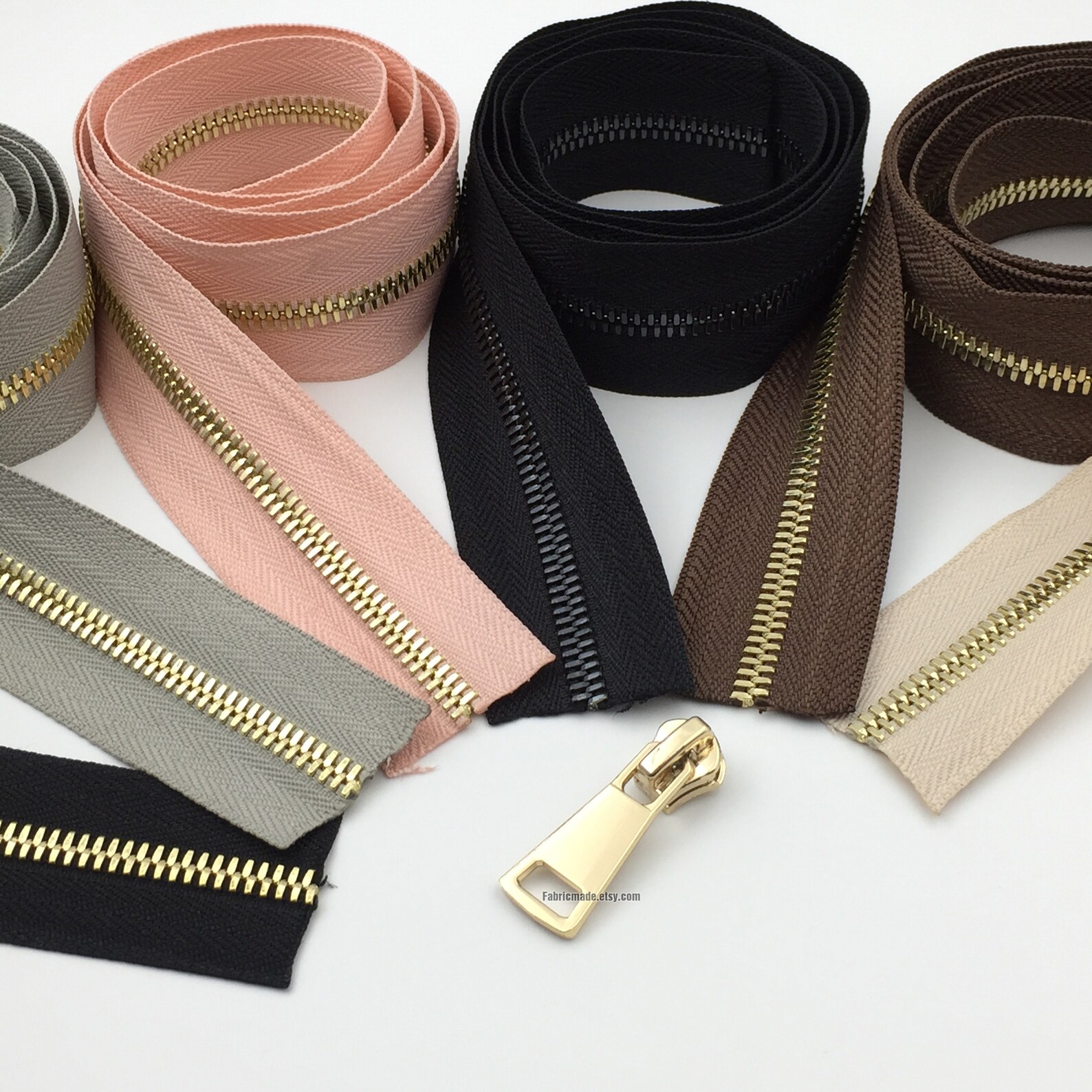 No. 5 Luxury Metal Zipper by the Yard Silver Gold Gunmetal | Etsy