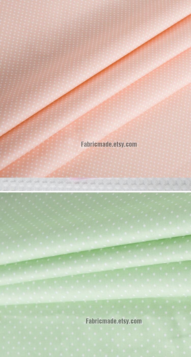 Tiny White Polka Dot Cotton Fabric in Blue Purple Pink Green | Etsy
