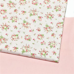 Baby Pink Tiny Flower Cotton Fabric Pastel Pink for Girls Summer Dress ...