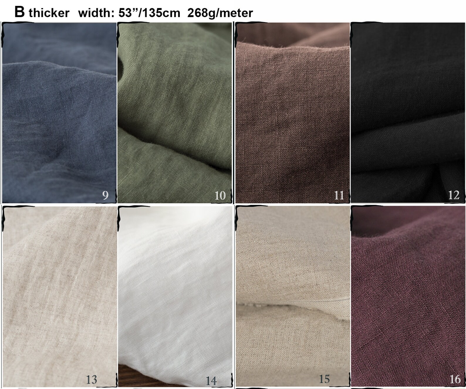 49 Colors 100% Linen Fabric Solid Softened Stonewashed Linen 140cm 55 ...