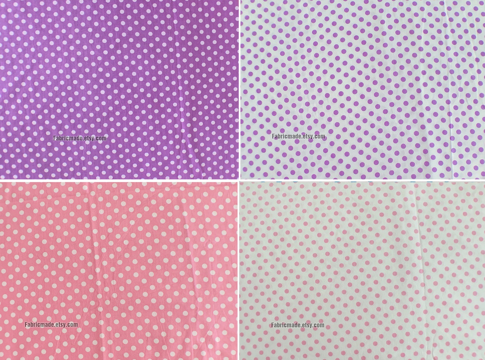 26 Colors Polka Dots Cotton Fabric Green Blue Pink Black Grey Gray ...