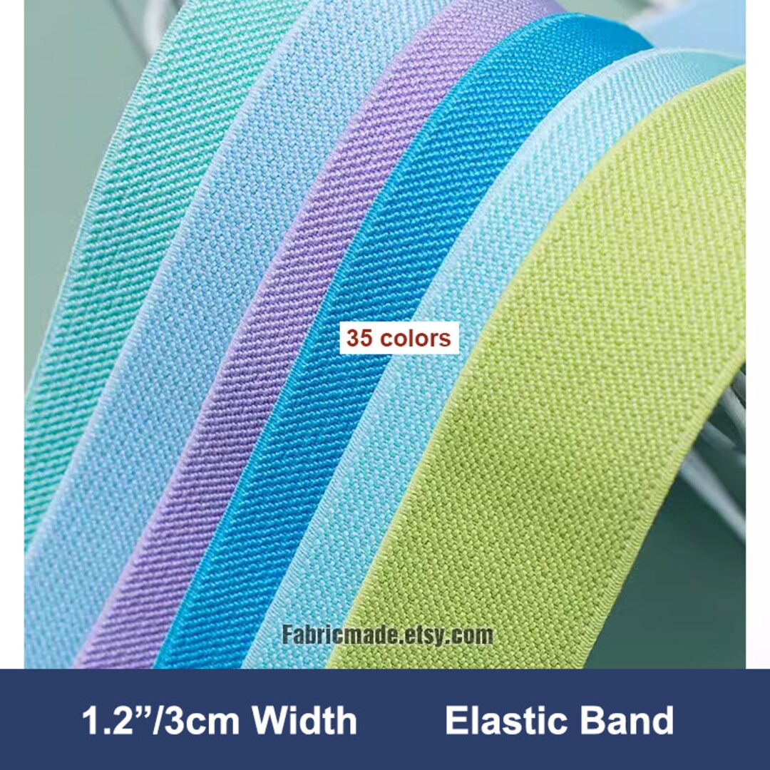 4 Yards 35 Colors Choose - 1.2 Inch/ 30mm Elastic Band, Twill Elastic ...