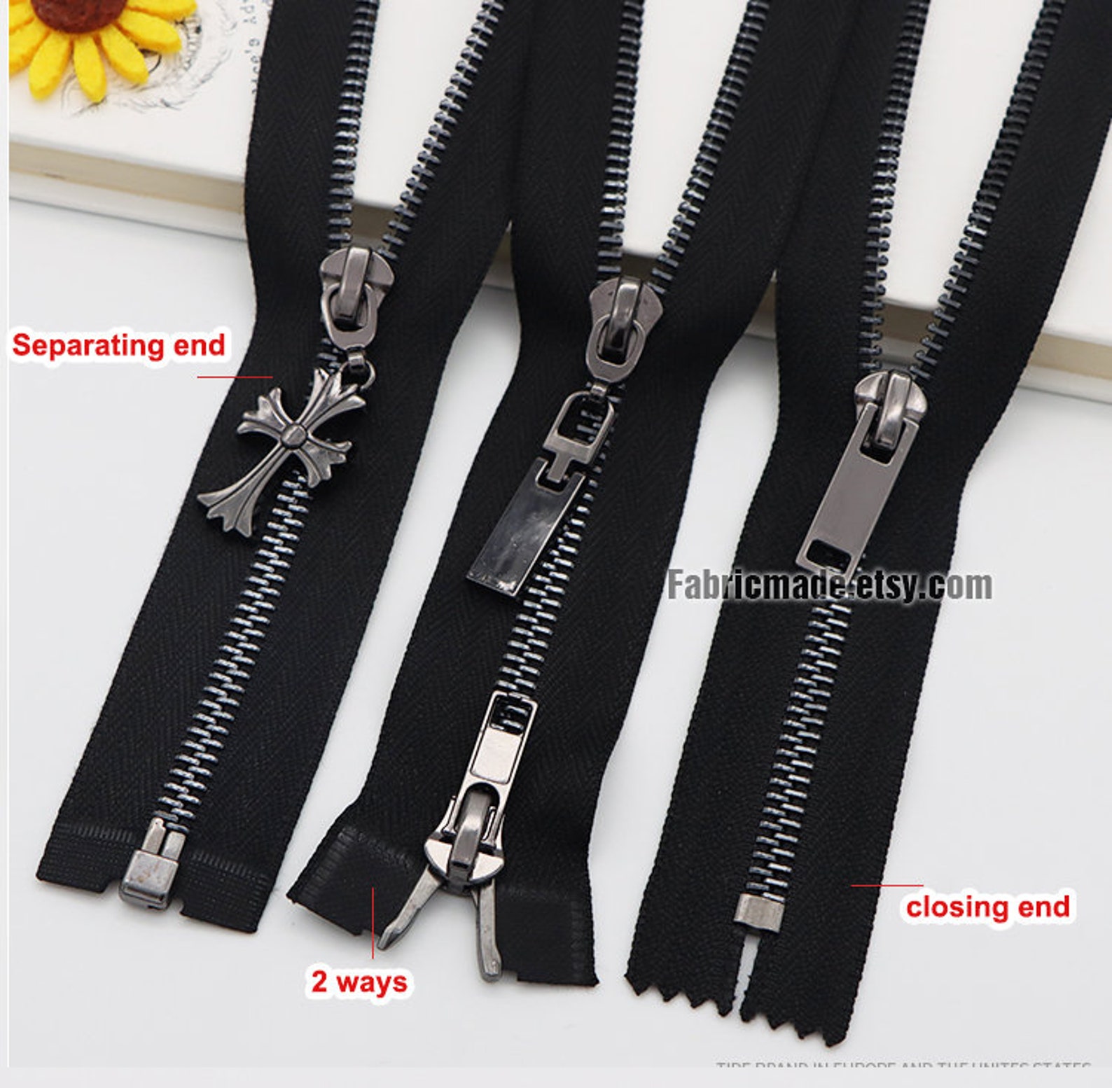 659 Gunmetal Teeth Zippers Black Metal Zippers - Etsy