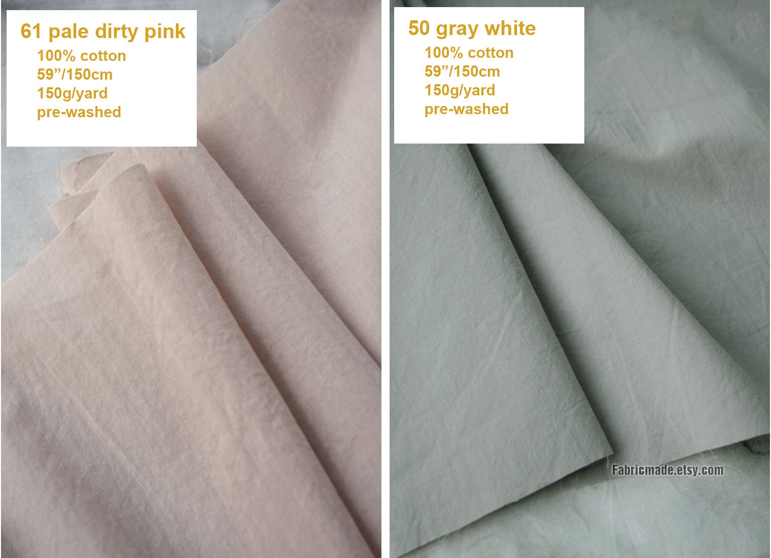 Pre-washed Morandi Colors Cotton Fabric 1/2 Yard | Etsy