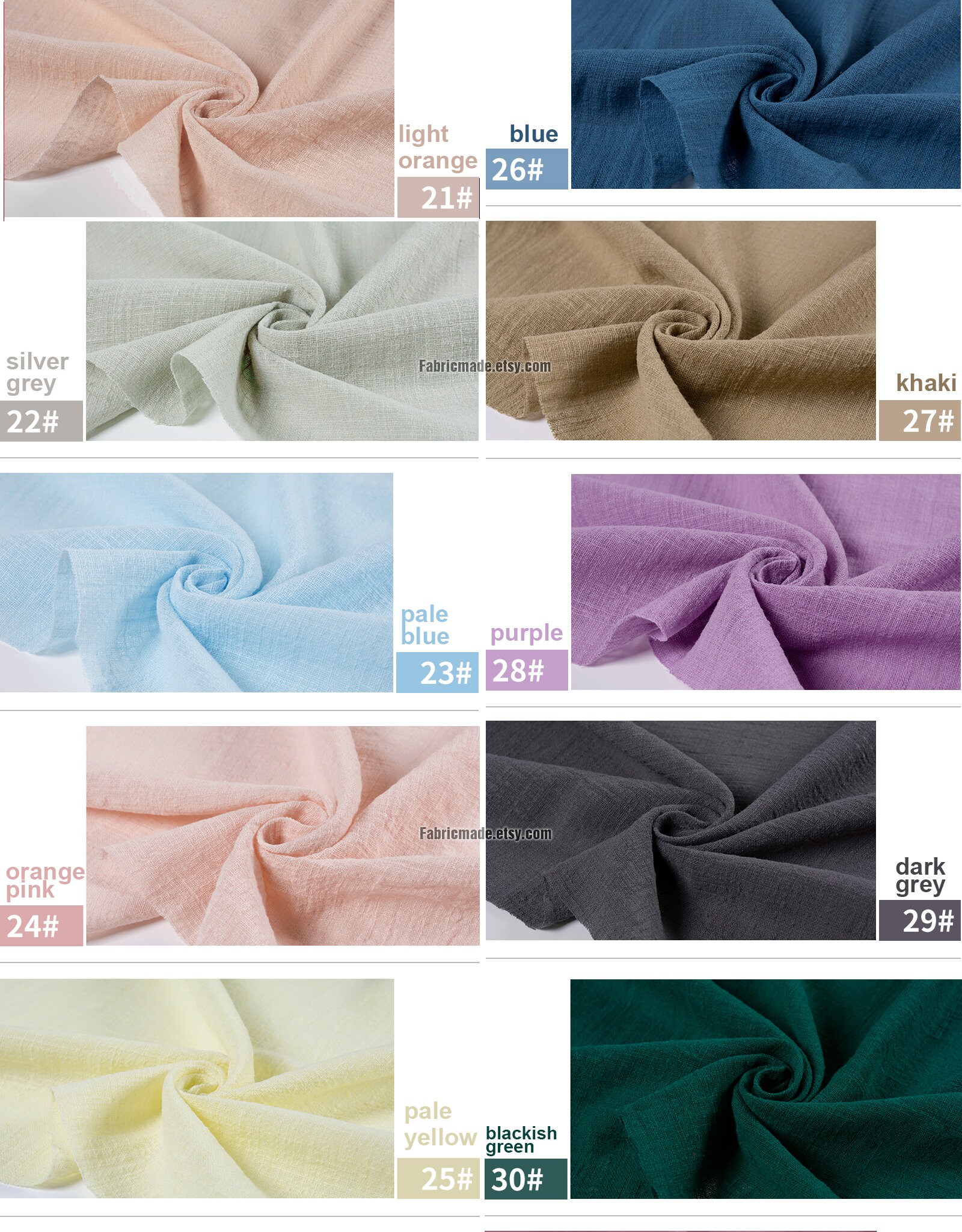32 Colors Linen Fabric Light Weight Summer Linen Cotton - Etsy