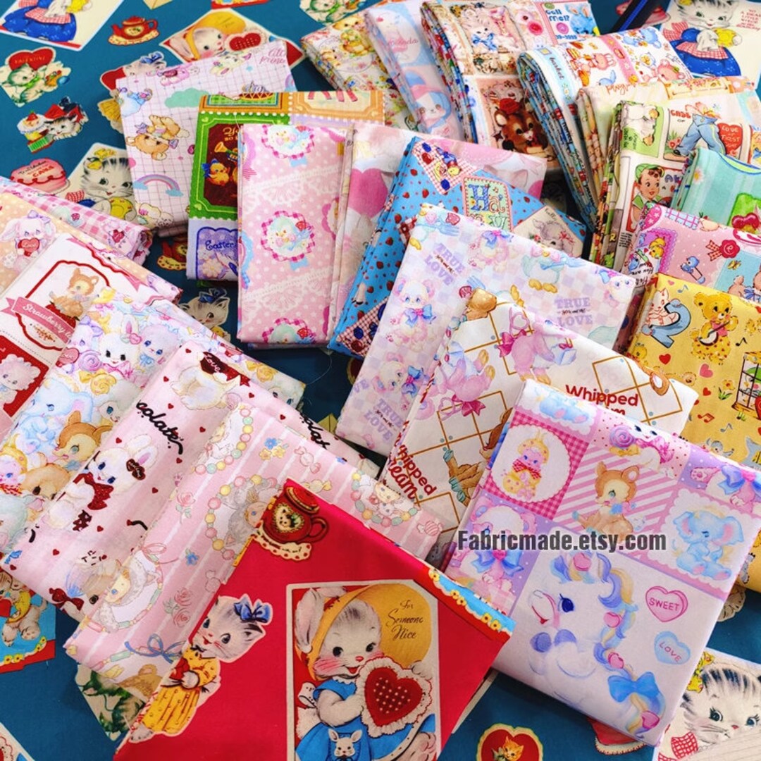 Cartoon Cotton Fabric Cute Animals 100% Cotton Fabric for Dress ...