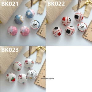 Handmade Floral Fabric Buttons Set of 10 Cloth Buttons, 20mm Fabric ...