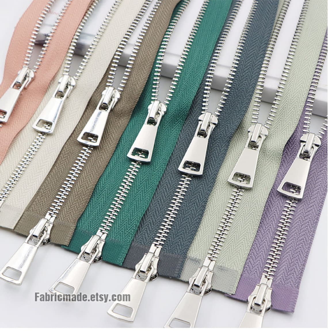 21 Colors - Long Silver Teeth Heavy Zippers, Two Ways Metal Zippers for ...