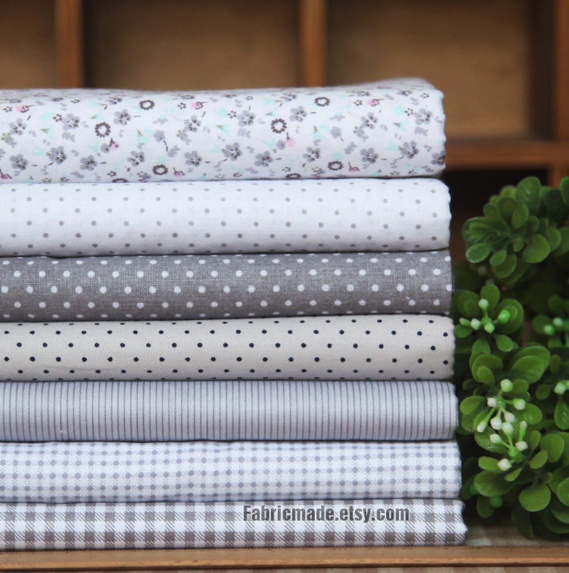 Grey Gray Bundle Fabric/ Grey Fabric/ Gray Cotton Fabric | Etsy