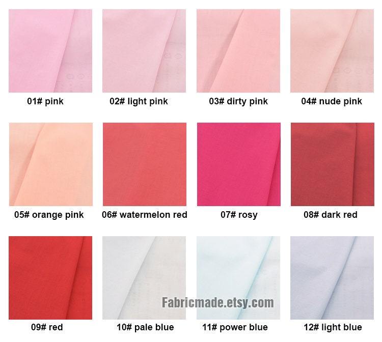 71 Colors Thin Solid Cotton Fabric Lining Fabric 1/2 Yard - Etsy