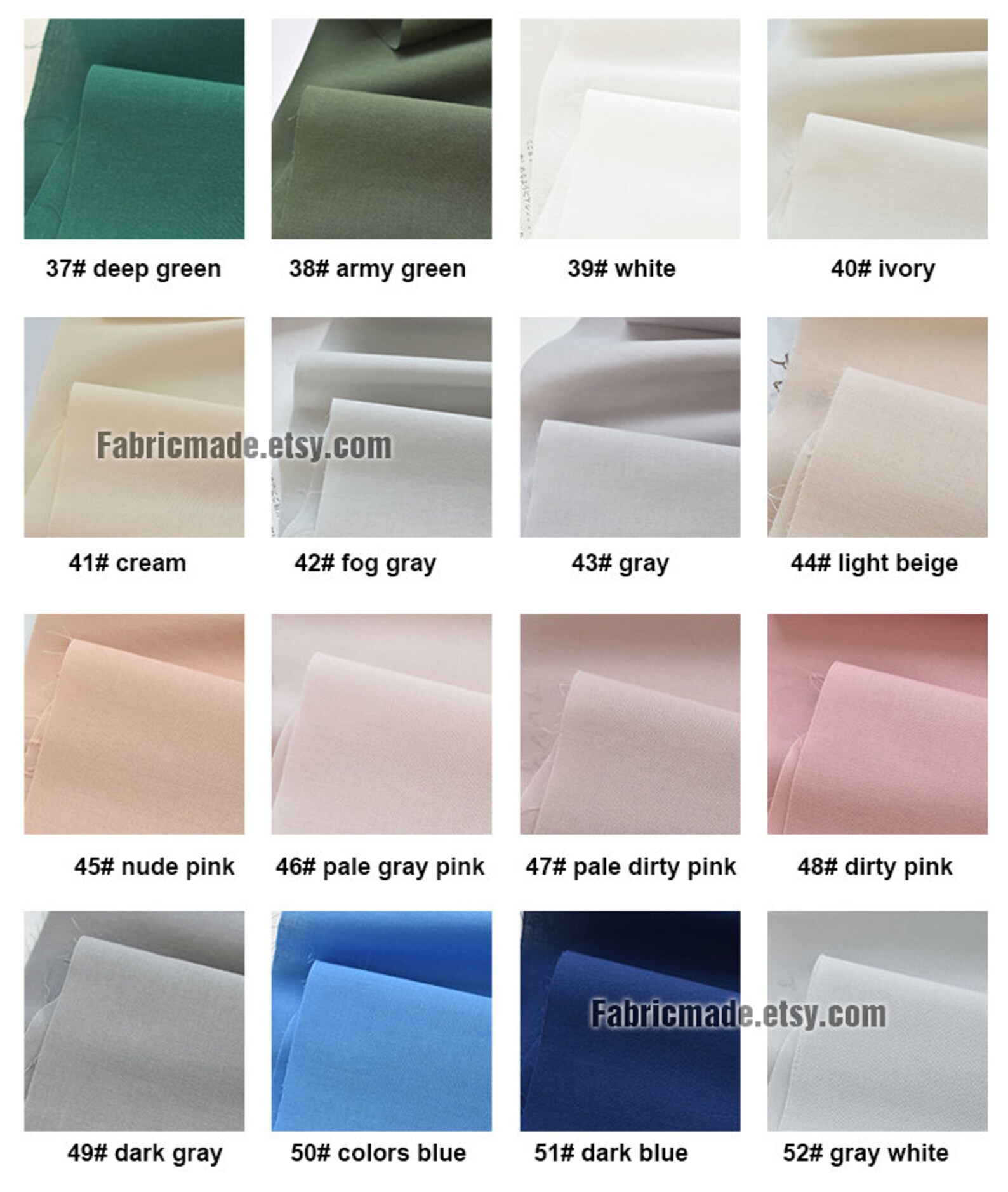 71 Colors Thin Solid Cotton Fabric Lining Fabric 1/2 Yard - Etsy